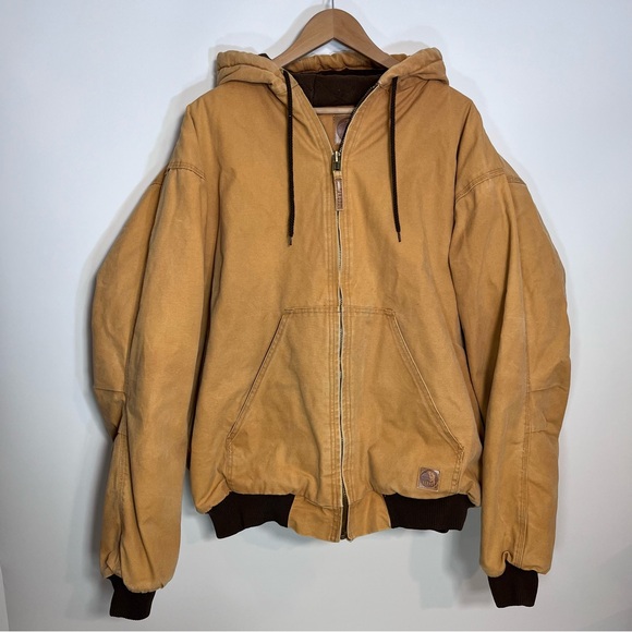 Berne | Jackets & Coats | Berne Canvas Tan Hooded Heavyweight Work ...